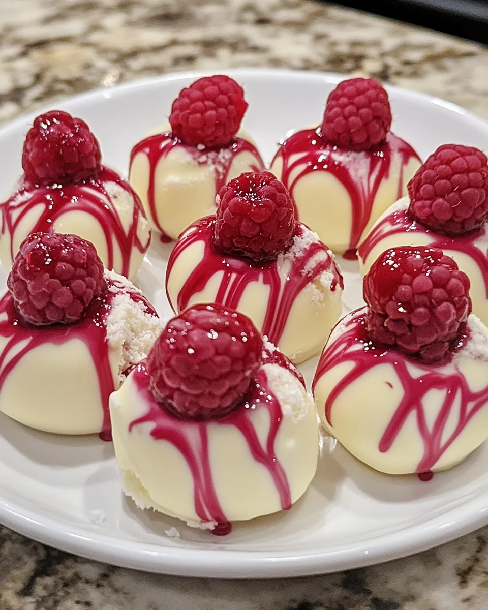 White Chocolate Raspberry Cheesecake Balls - Crisp Tastes