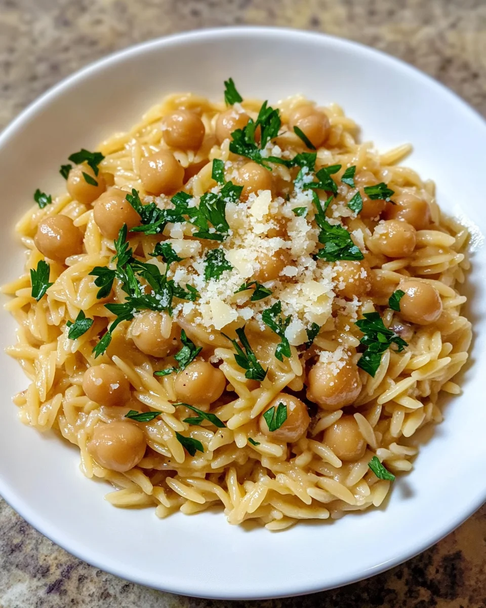 Creamy Lemon Ricotta Orzo with Chickpeas - Crisp Tastes