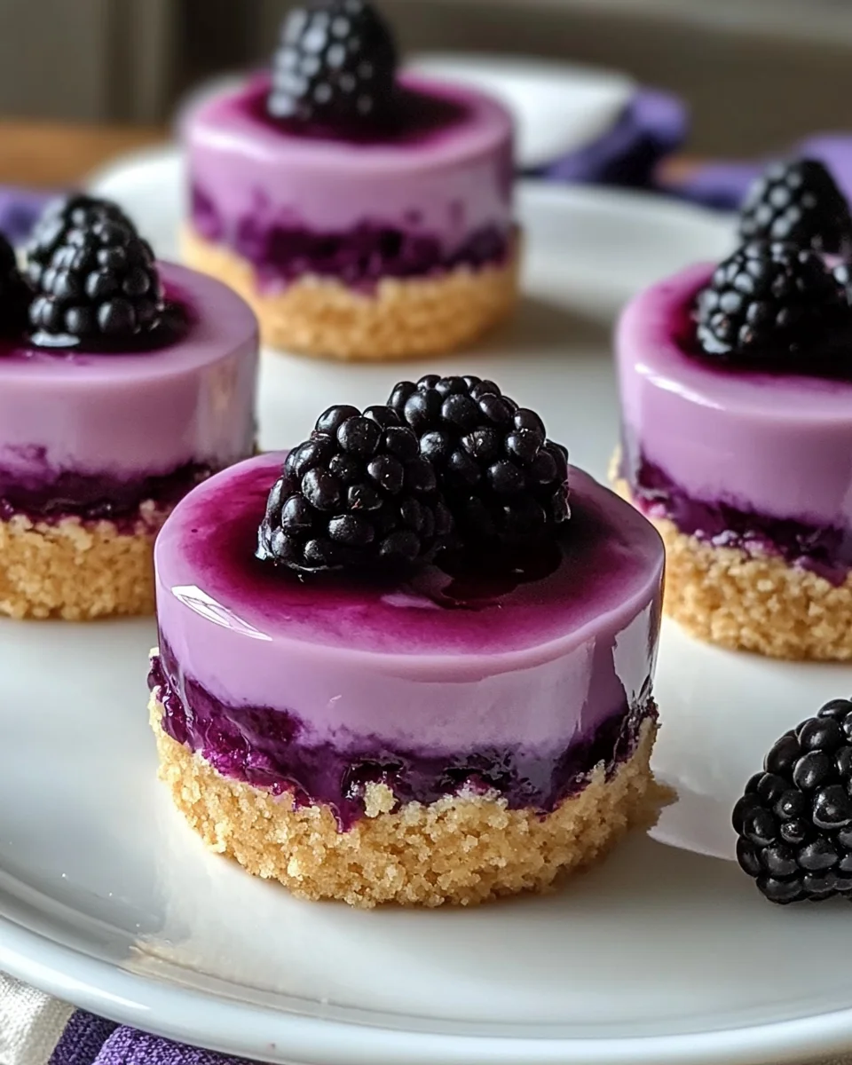 Mini Blackberry Lavender Cheesecakes Recipe - Crisp Tastes
