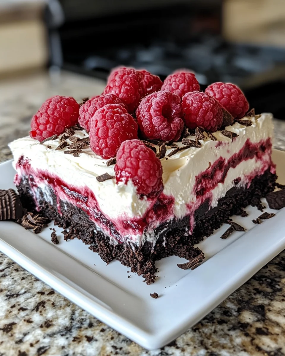 Raspberry chocolate lasagna: a blissful dessert delight! - Crisp Tastes