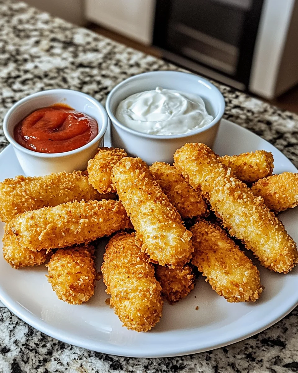 Crispy Mozzarella Sticks with Marinara and Creamy Dip - Crisp Tastes