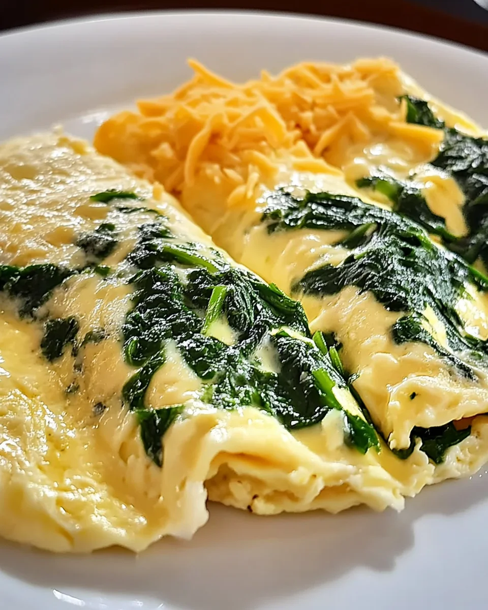 Spinach and Cheese Omelette Recipe - Crisp Tastes