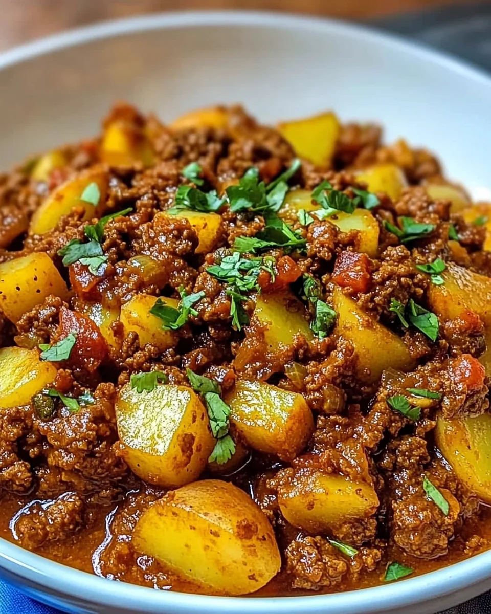 Aloo Keema Ground Meat with Potatoes - Crisp Tastes
