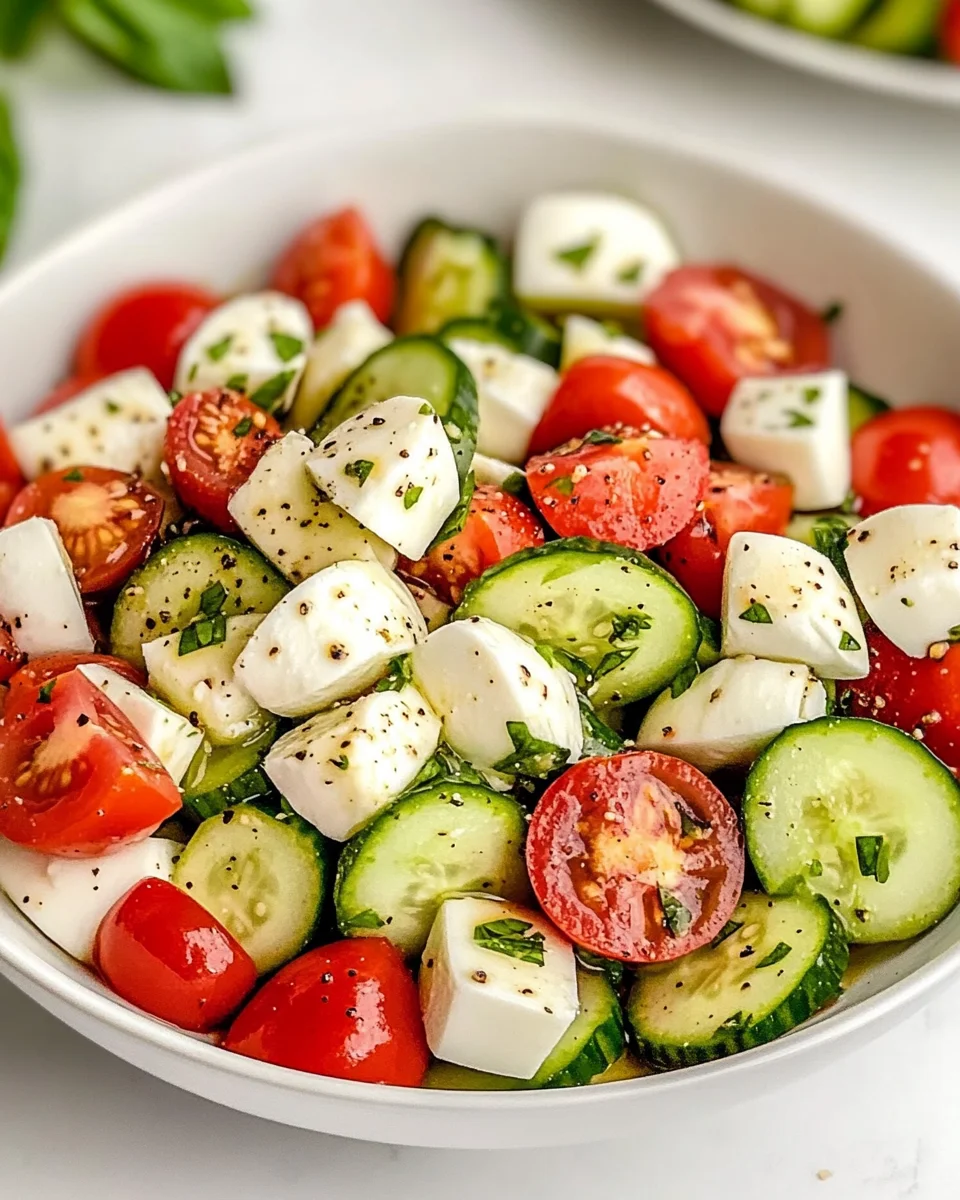 Fresh Cucumber Caprese Salad is a refreshing delight! - Crisp Tastes