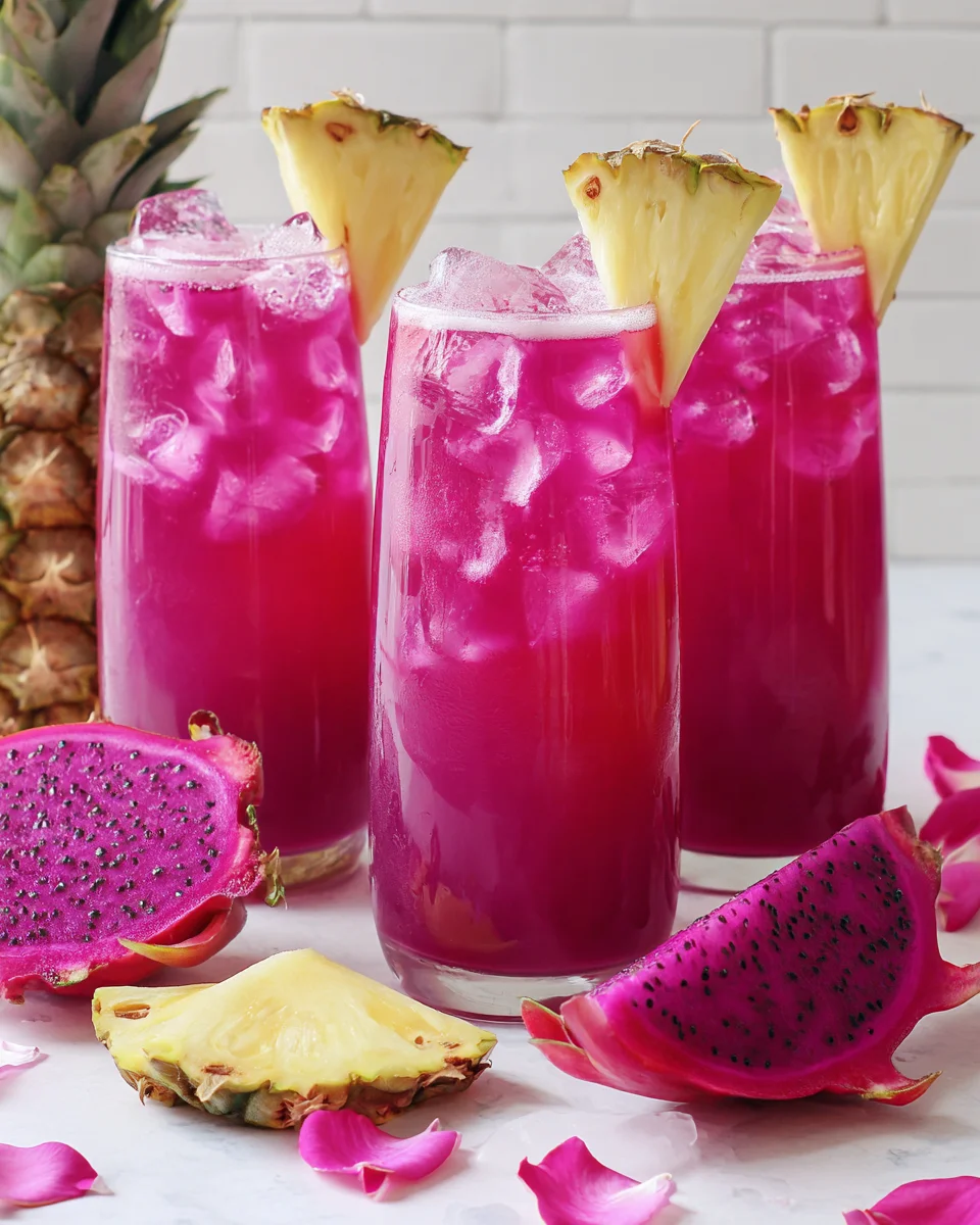 Pink Dragonfruit Pineapple Rum Fizz: A Refreshing Cocktail! - Crisp Tastes
