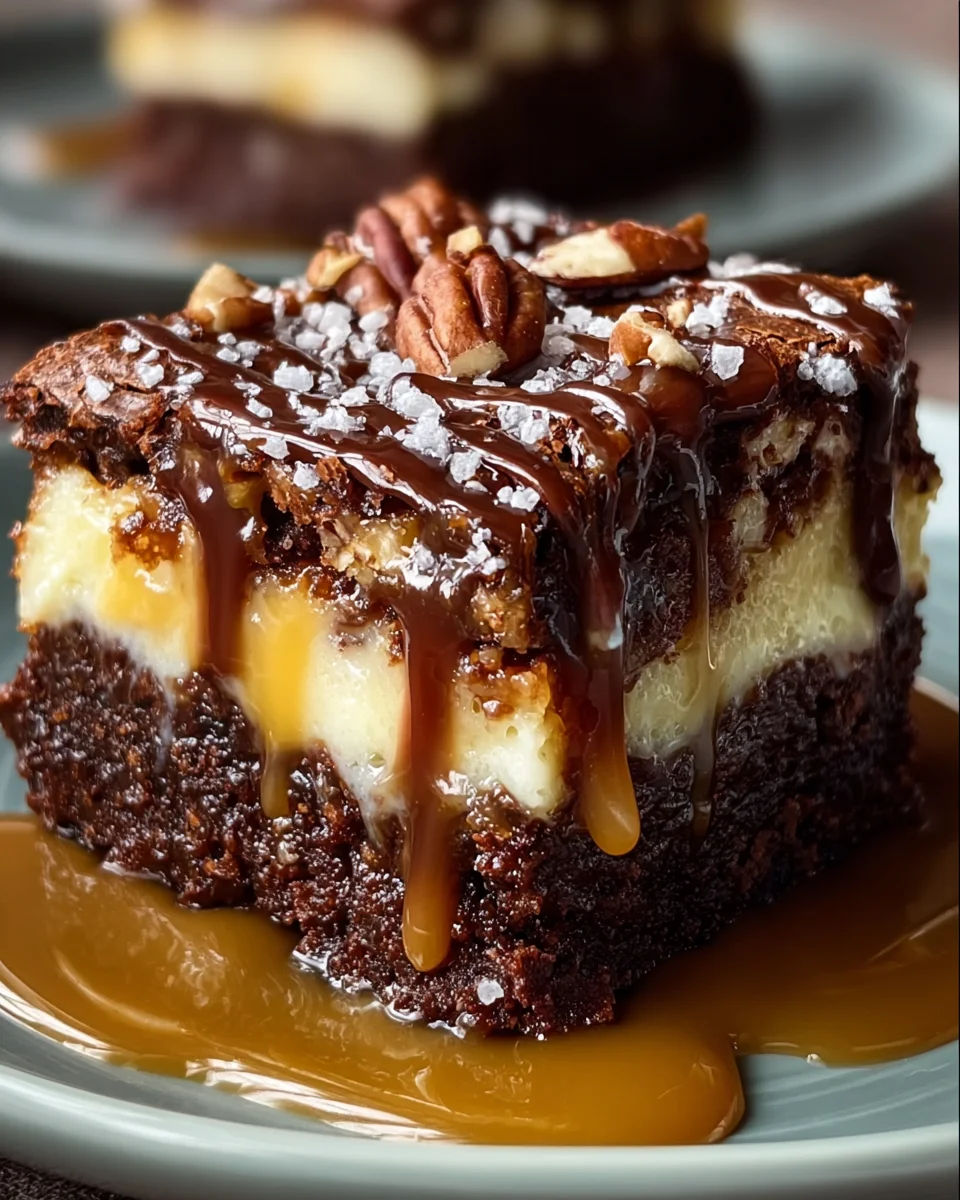 Milky Way Caramel Pecan Cheesecake Brownies that Delight! - Crisp Tastes