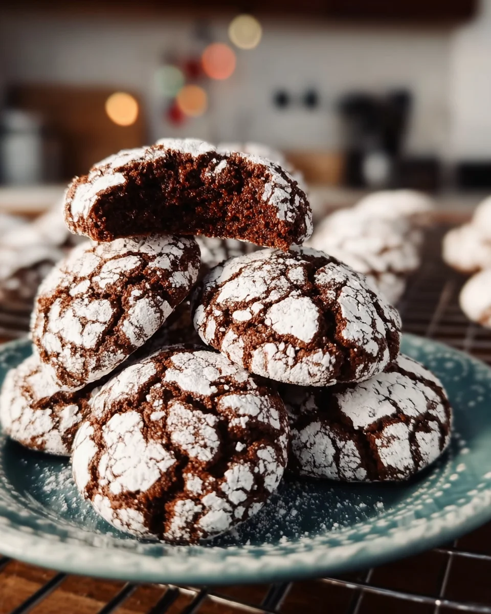 Chocolate Crinkle Cookies - Crisp Tastes