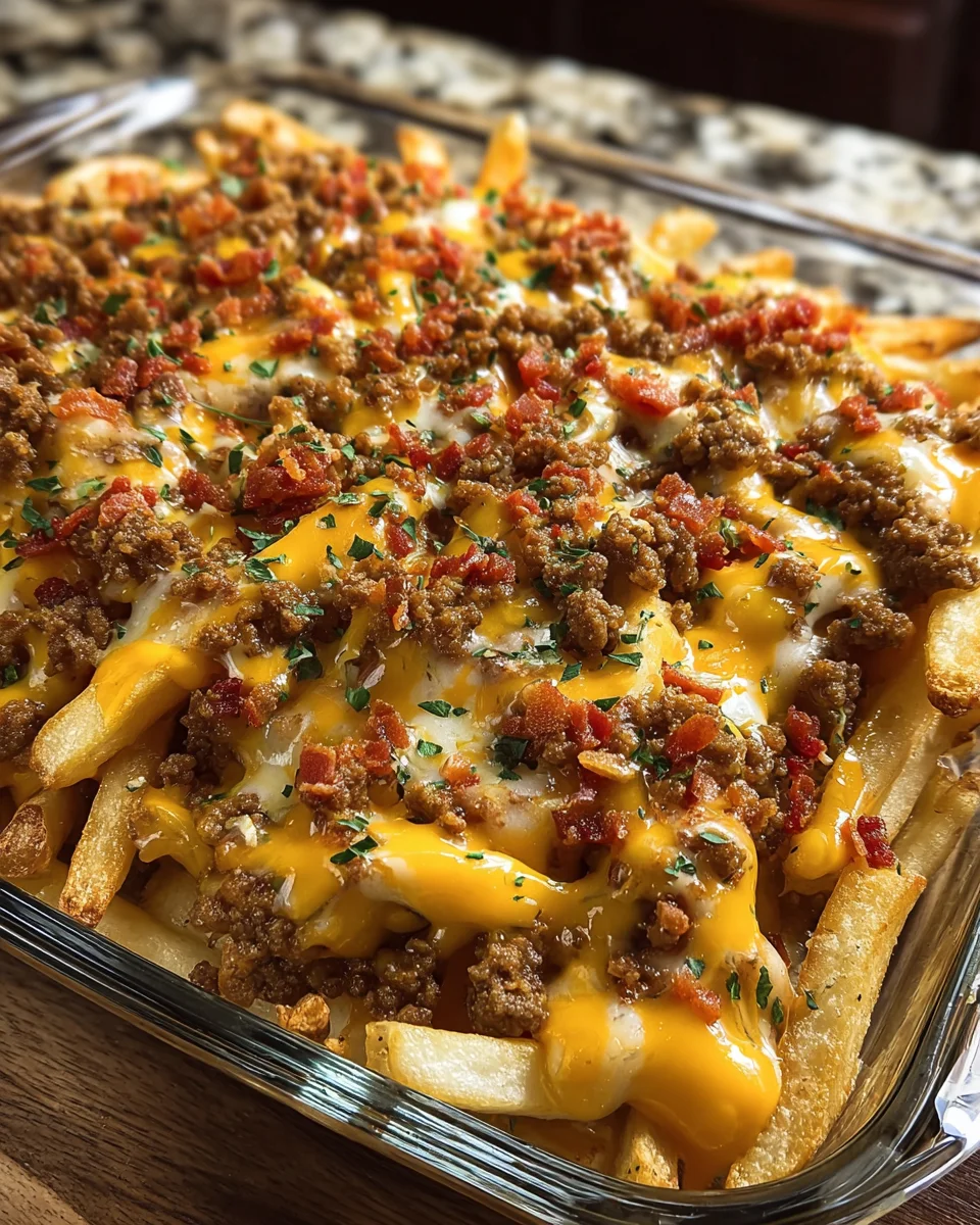 Cheeseburger French Fry Casserole - Crisp Tastes