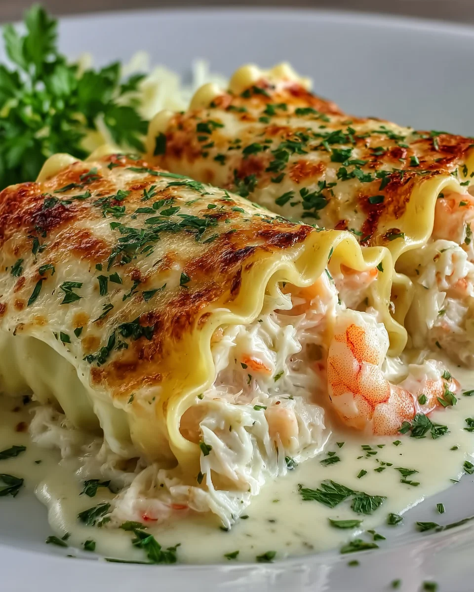 Shrimp Crab Alfredo Roll Ups - Crisp Tastes