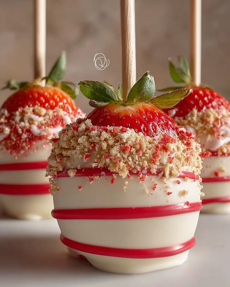Strawberry Shortcake Candy Apples - Crisp Tastes