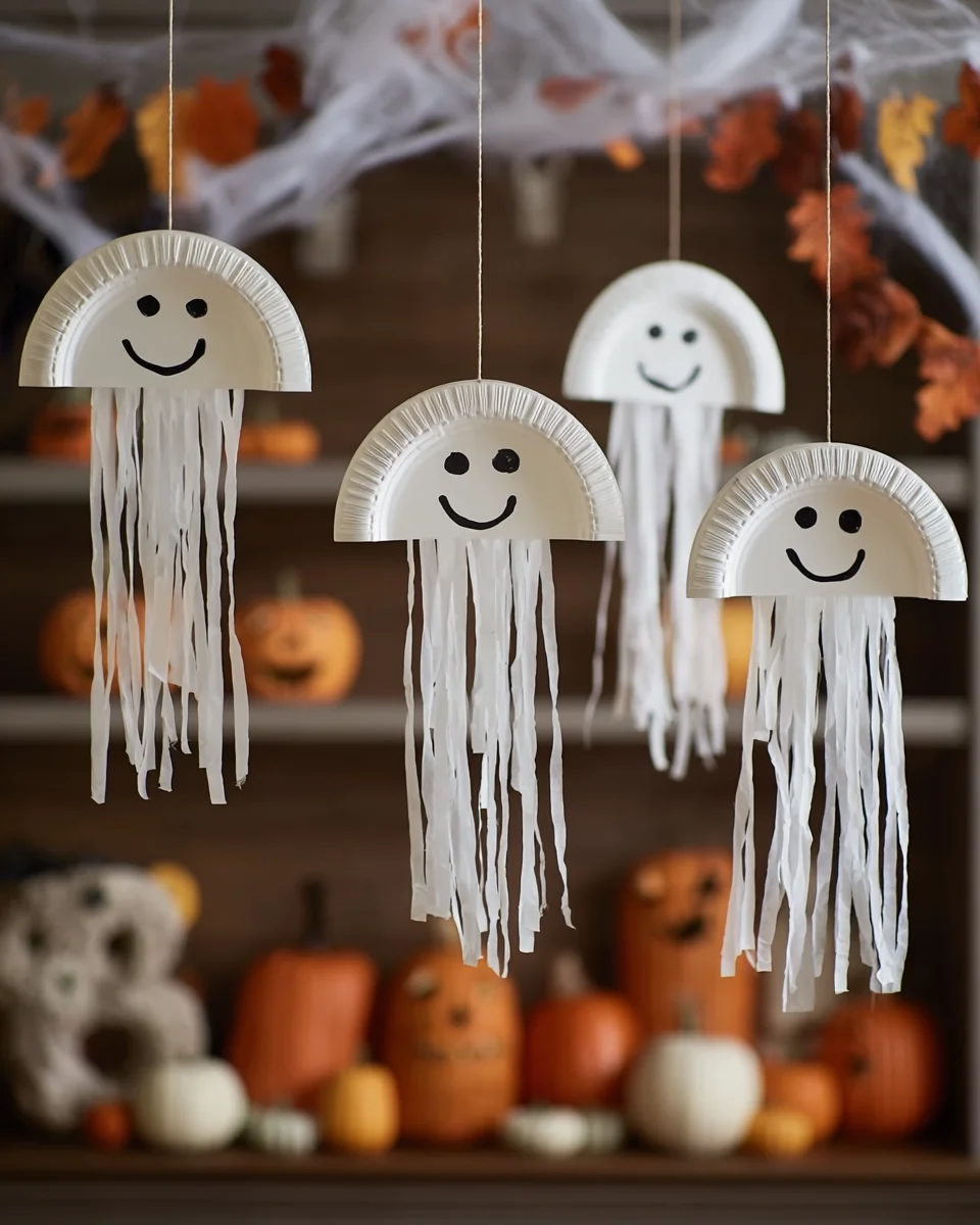 DIY Paper Plate Ghosts – Adorable Hanging Halloween Décor - Crisp Tastes