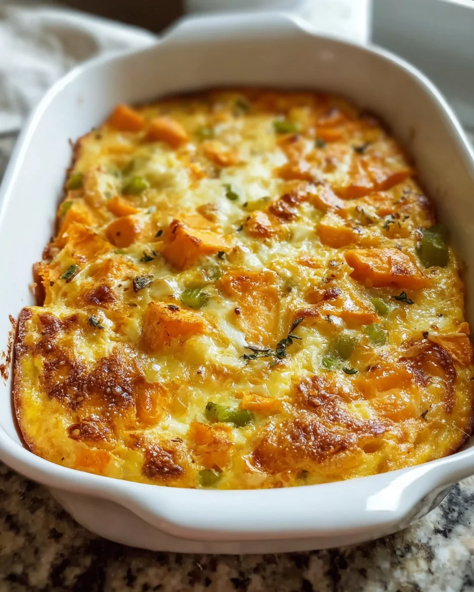 Easy Sweet Potato Egg Casserole - Crisp Tastes