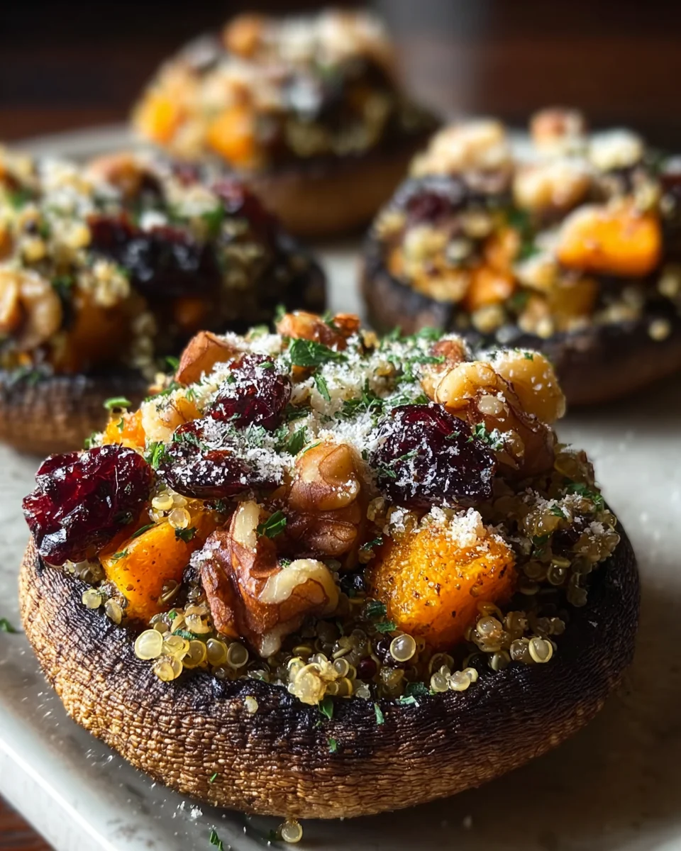Autumn Harvest Stuffed Portobello Mushrooms - Crisp Tastes