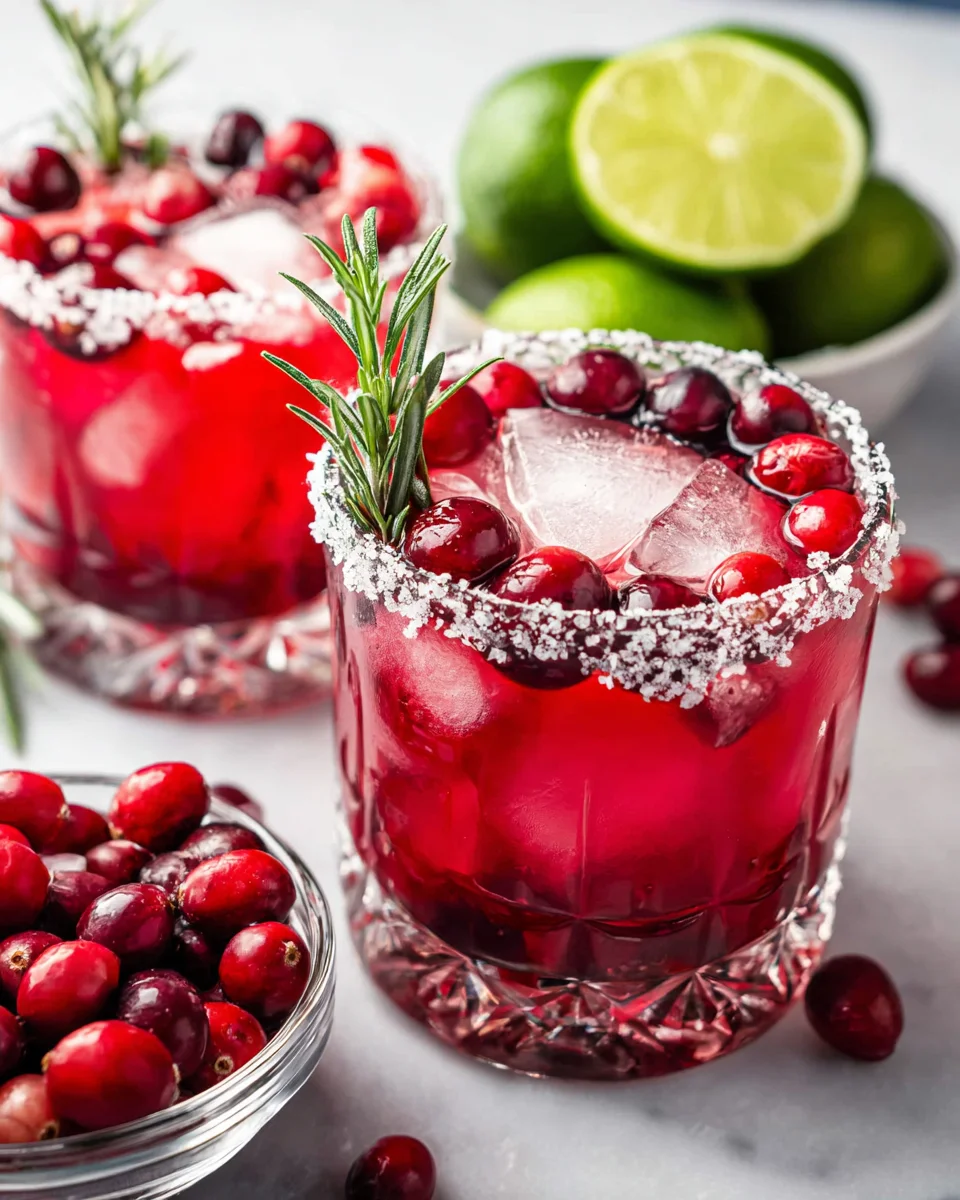 Cranberry Mistletoe Margaritas Recipe - Crisp Tastes