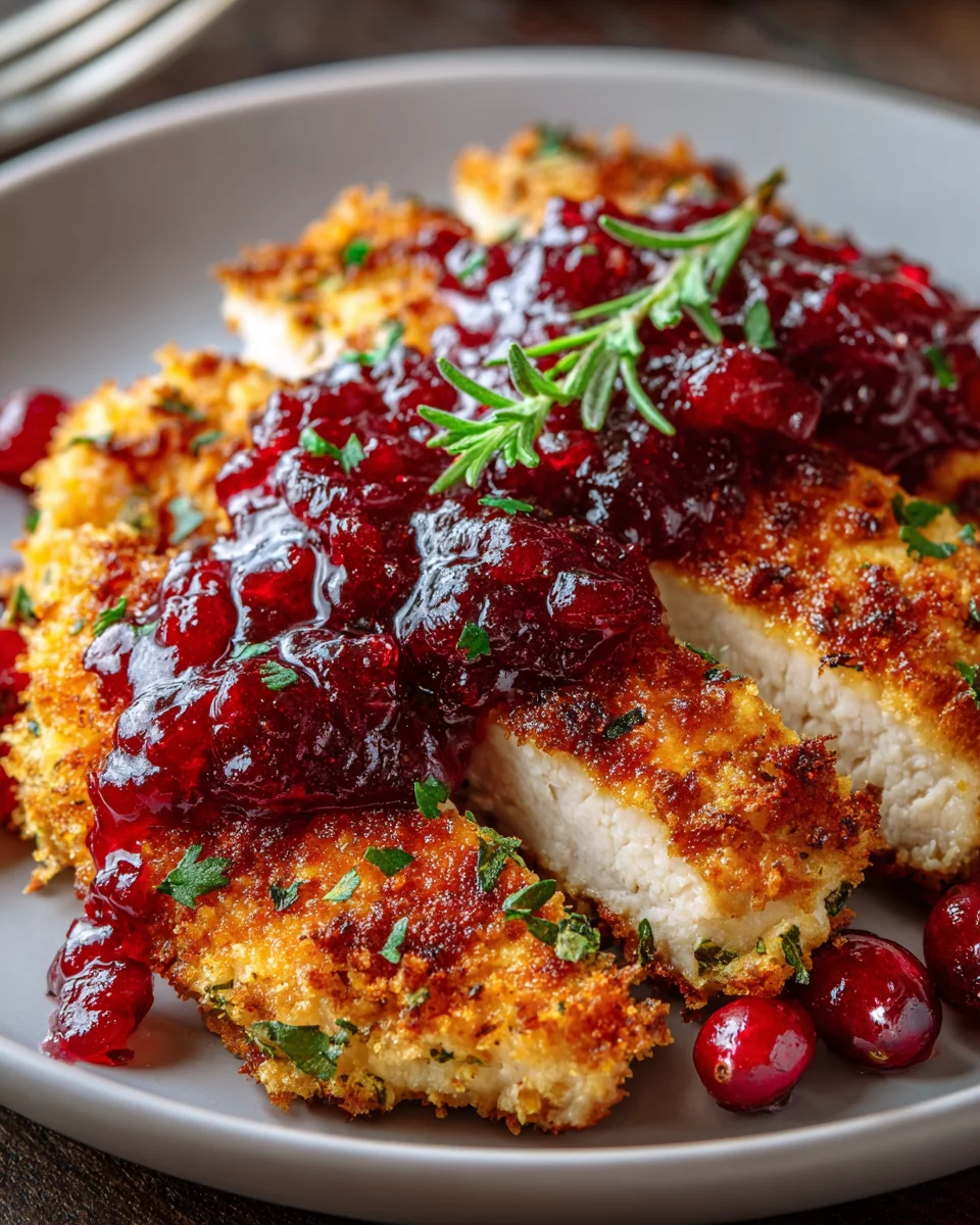Crusted Turkey Fillets Cranberry Sauce - Crisp Tastes