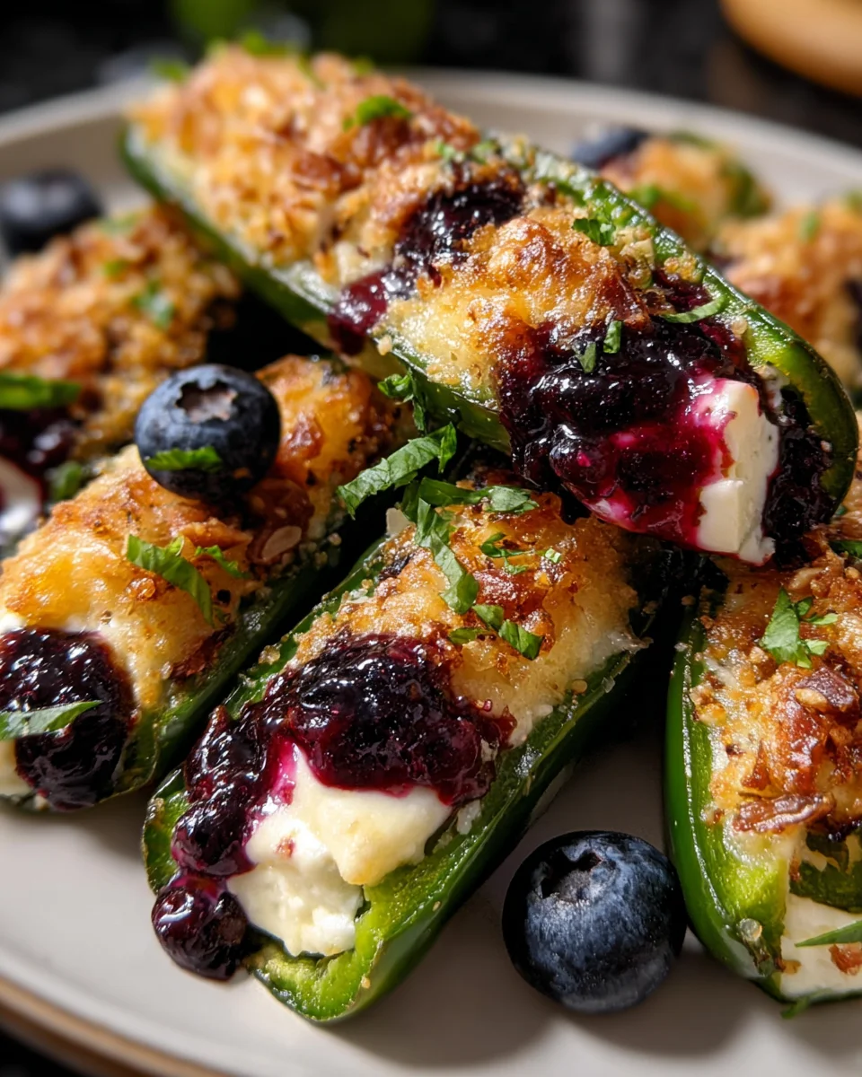 Blueberry Brie Jalapeño Poppers - Crisp Tastes