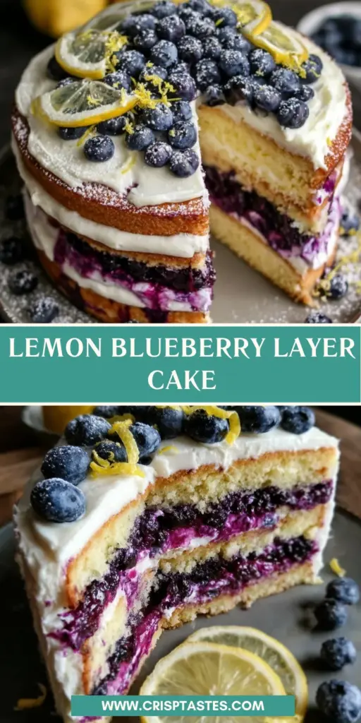 Lemon Blueberry Layer Cake - Crisp Tastes