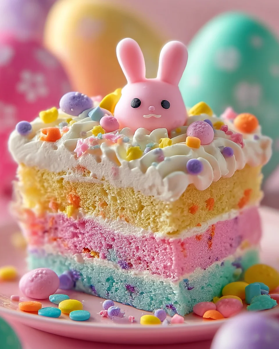 Easter Bunny Poke Cake - Crisp Tastes